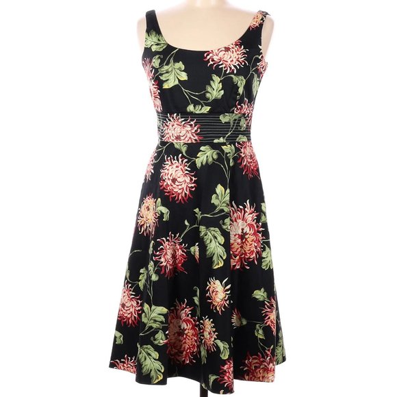 Donna Ricco | Dresses | Donna Ricco Sleeveless Black Floral Dress Size ...
